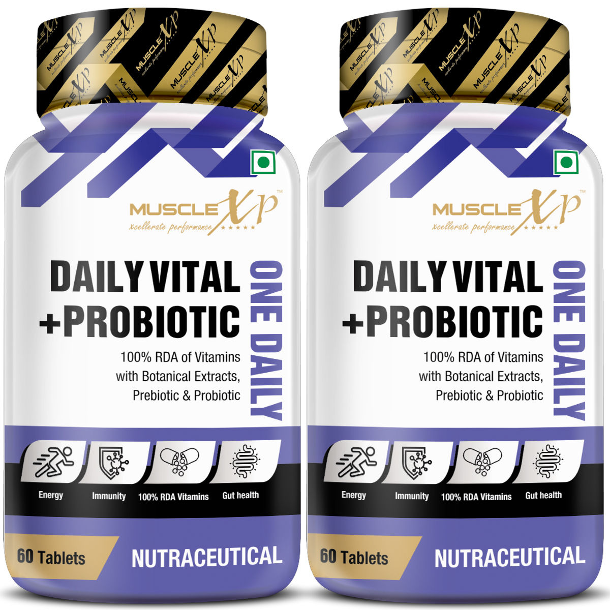 MuscleXP Daily Vital + Probiotic One Daily, 100% RDA Of Vitamins With ...