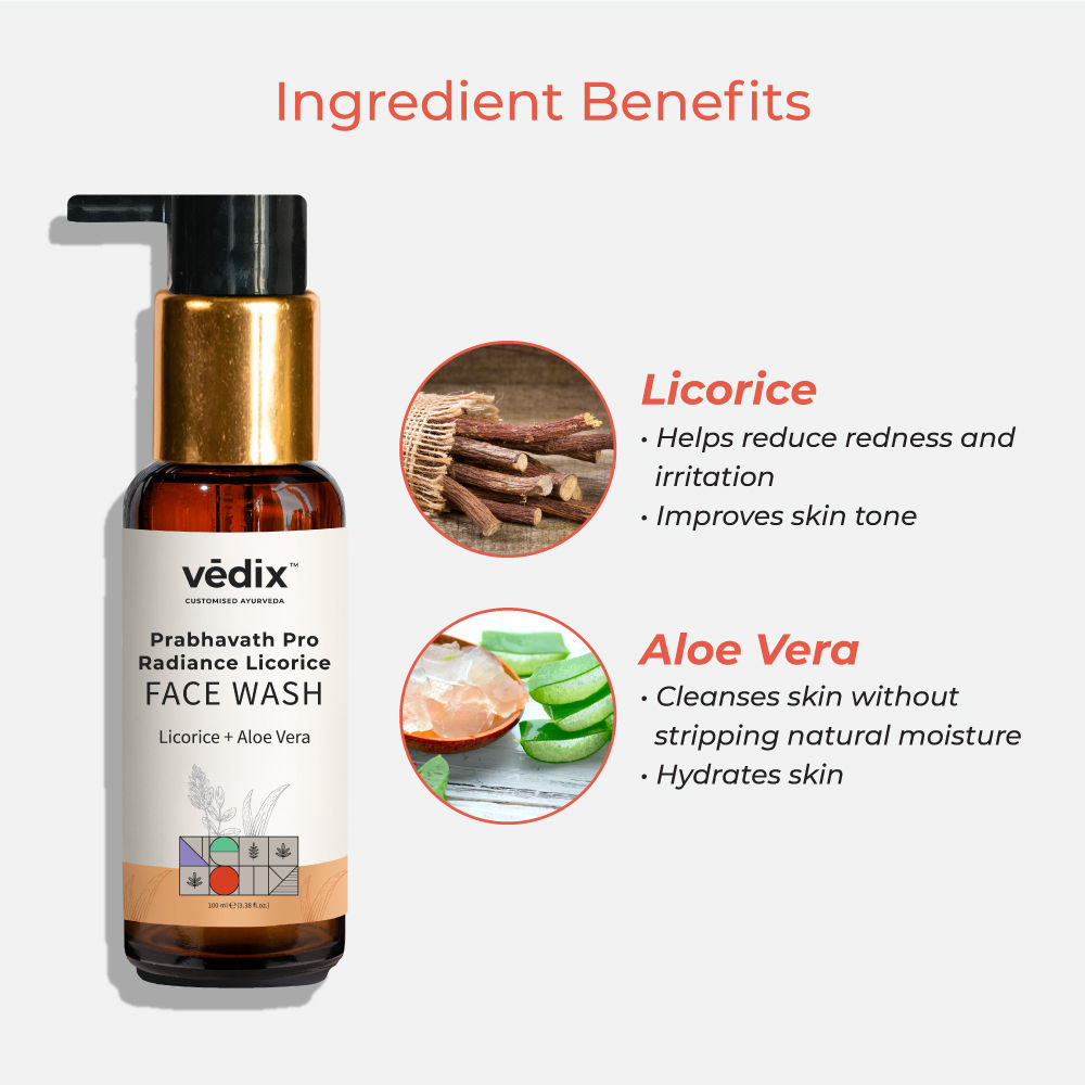 Vedix Prabhavath Pro Radiance Licorice Facewash | Brightening Face wash ...