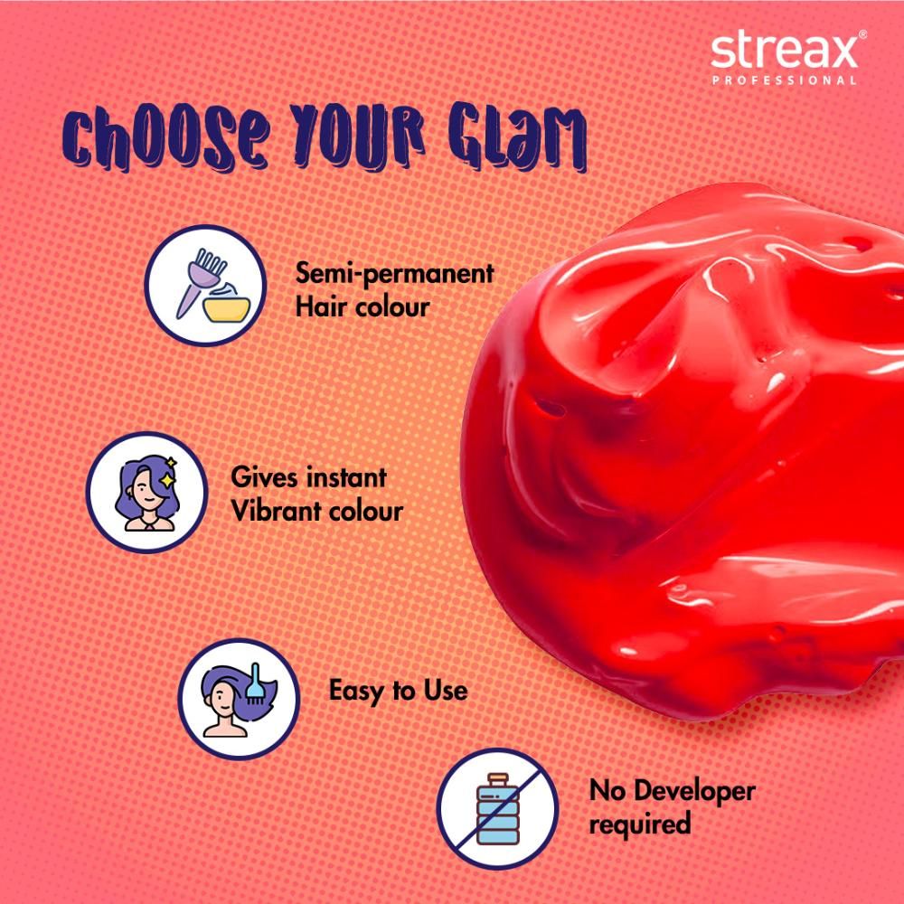 Streax Professional Hold & Play Funky Colours - Flirty Red (100 g)