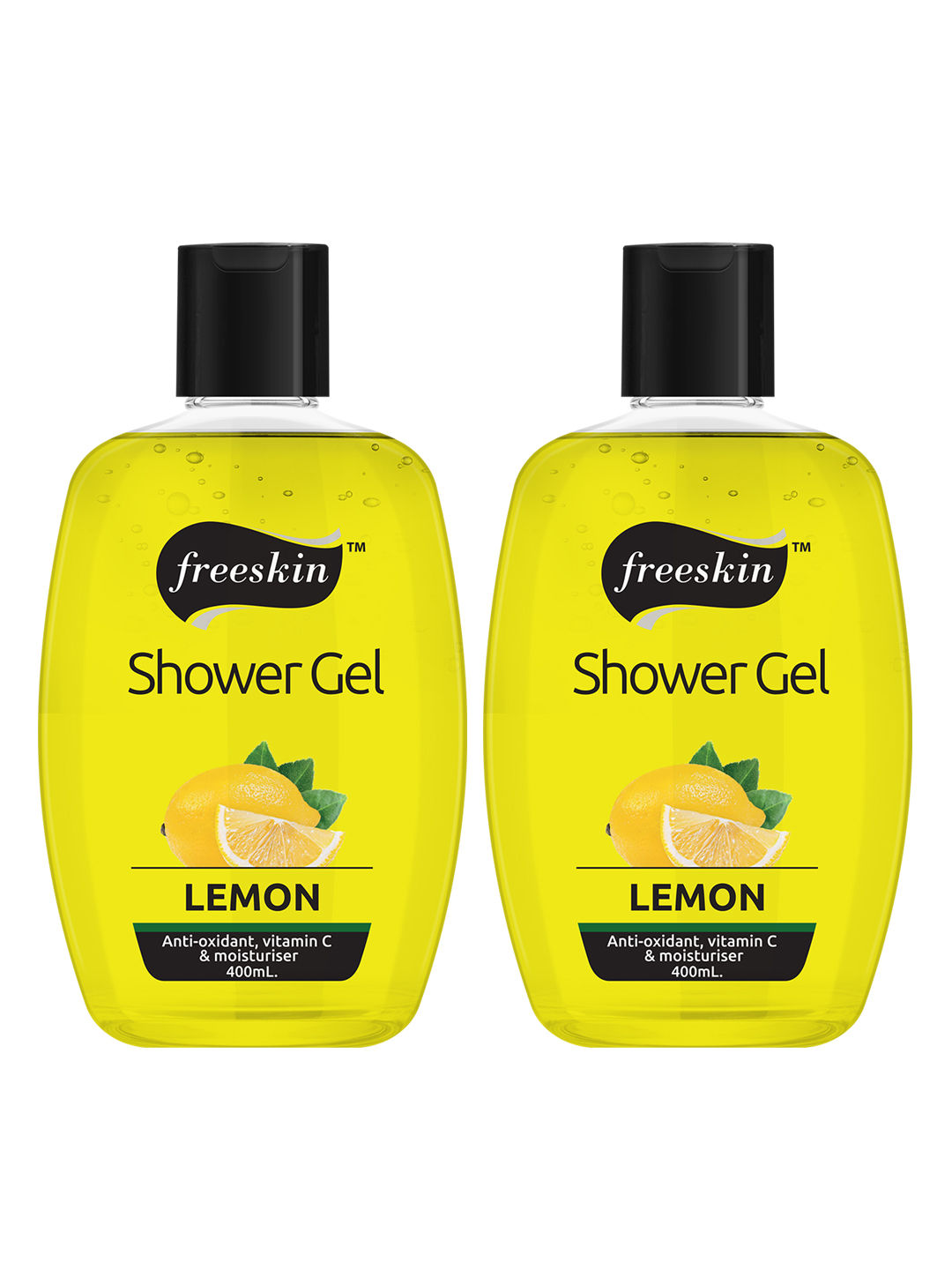 Freeskin Lemon Shower Gel, 400ml Each (Pack of 2)