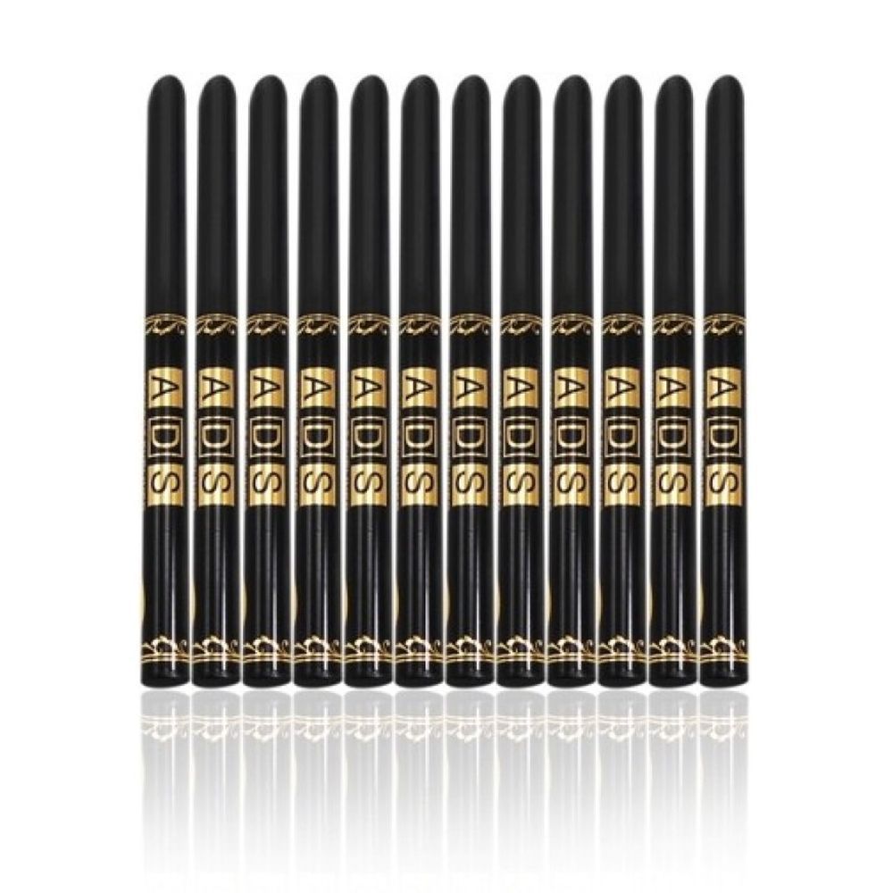 ADS PACK OF 12 PERFECT EYE PENCIL BLACK KAJAL(BLACK PACKAGING)