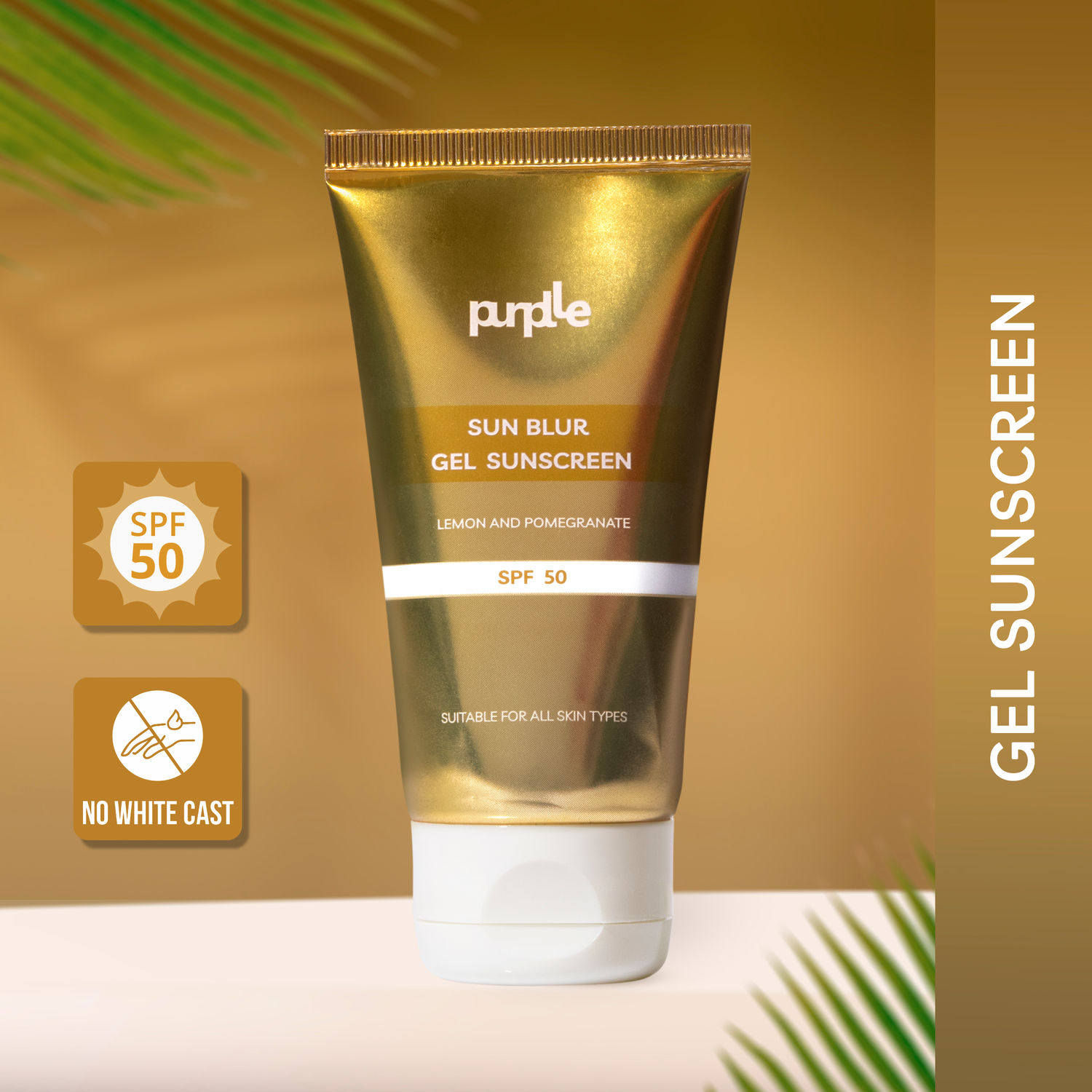 Purplle Sun Blur Gel Sunscreen - Lemon and Pomegranate SPF50 (50 gm)