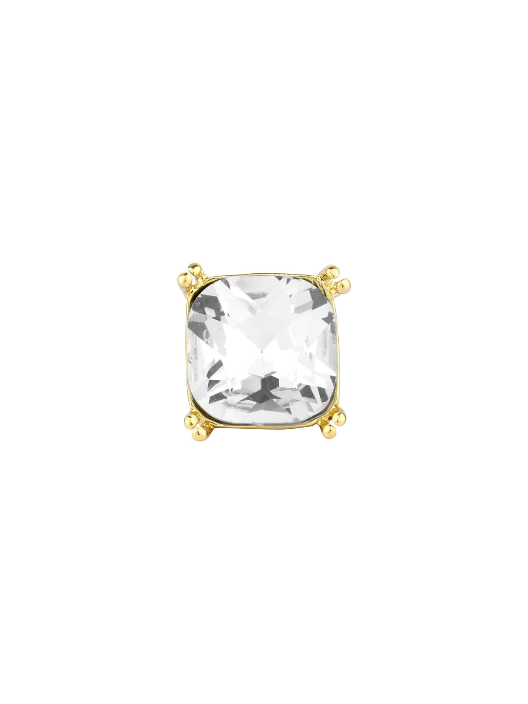 Lilly & Sparkle Gold Toned Cocktail Ring With Geometric Stone