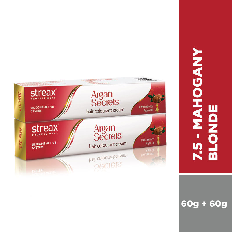 Streax Professional Argan Secret Hair Colourant Cream - Mahogany Blonde ...
