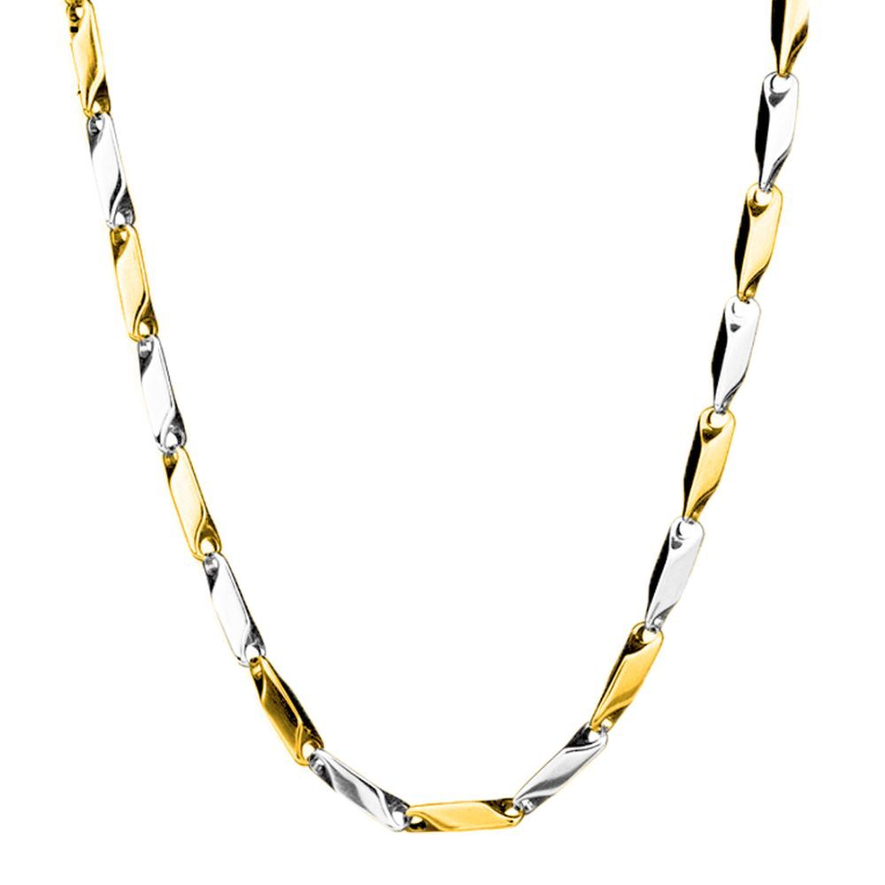 Yellow Chimes Classic Stainless Steel Golden Silver Toned Rice Chain ...