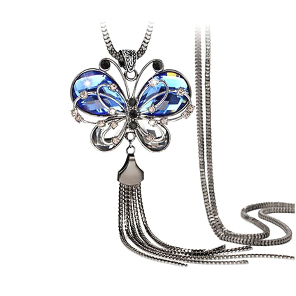 Yellow Chimes Adorable Butterfly Classic Crystal Stylish Long Chain ...