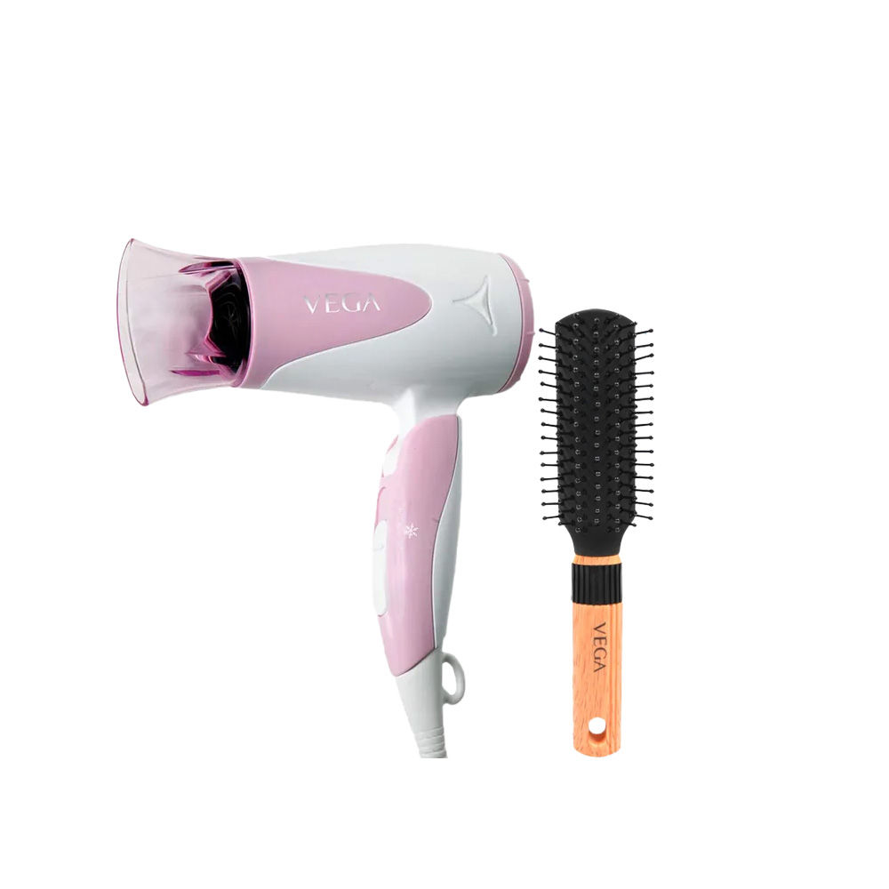 VEGA Blooming Air 1000 Hair Dryer (VHDH-05) + VEGA Mini Flat Brush (R5-FB)