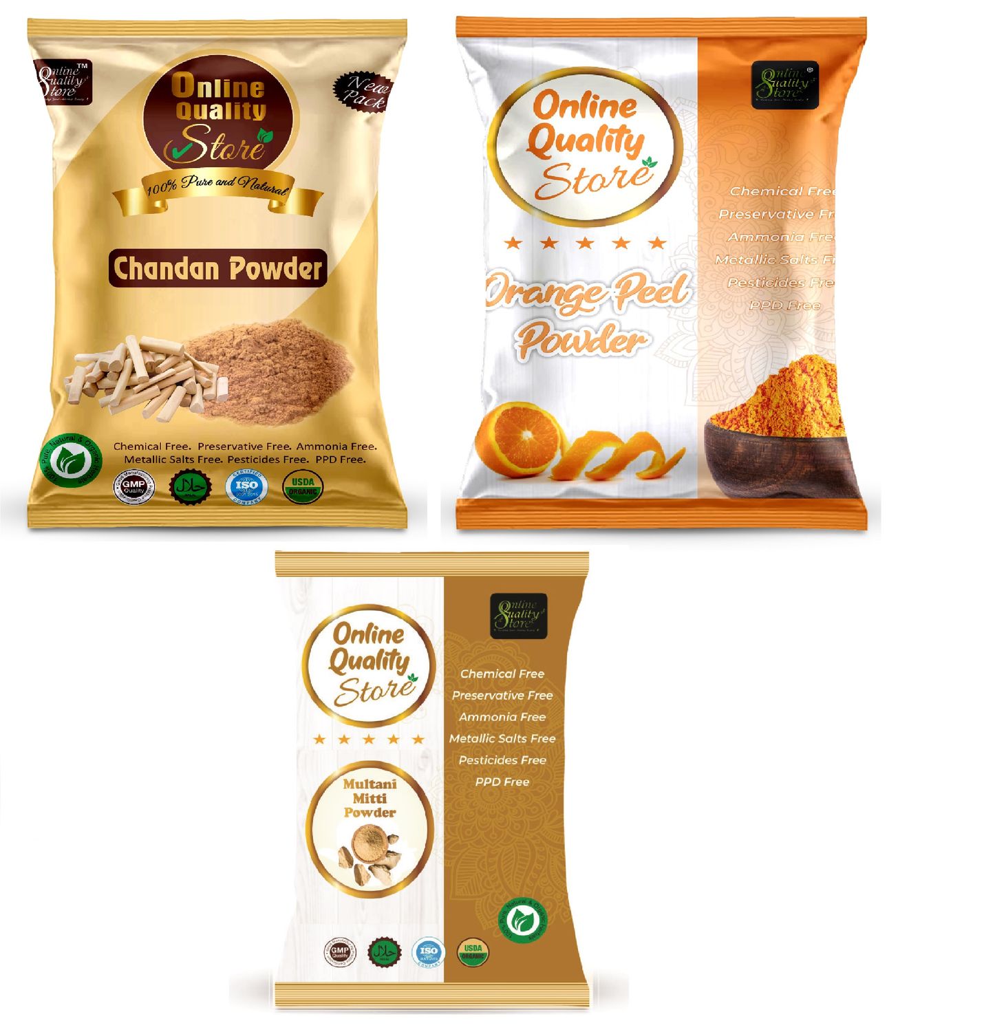 Online Quality Store Face Pack Powder Combo - 150 g (Set of 3) |chandan ...