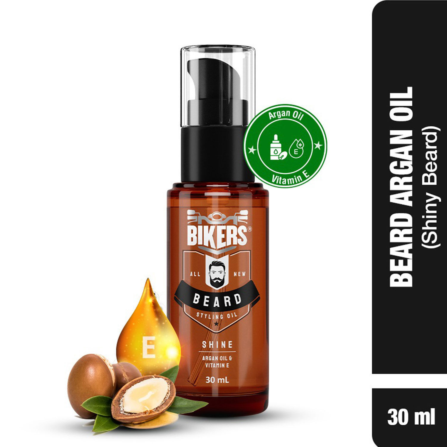 Biker's Beard Styling Oil - Shine with Argan Oil and Vitamin E, Beard ...