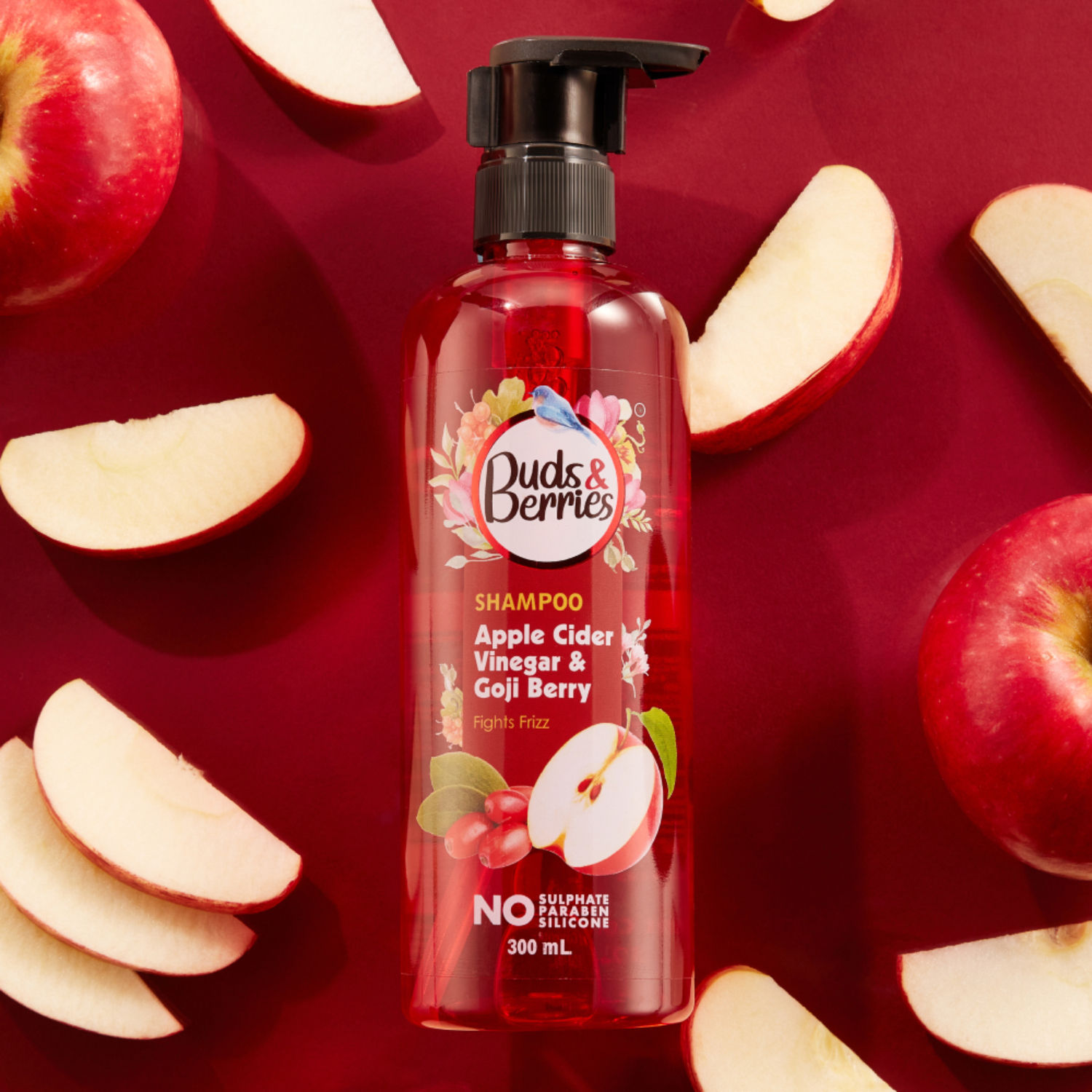 Buds & Berries Apple Cider Vinegar & Gojiberry Shampoo for Dry & Frizzy ...