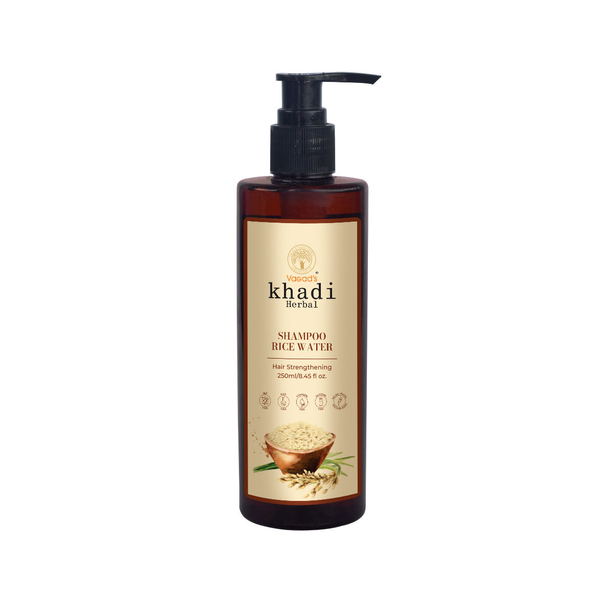 Vagad's Khadi Rice Water Shampoo 250ml | For Hair Strengthening | SLS ...