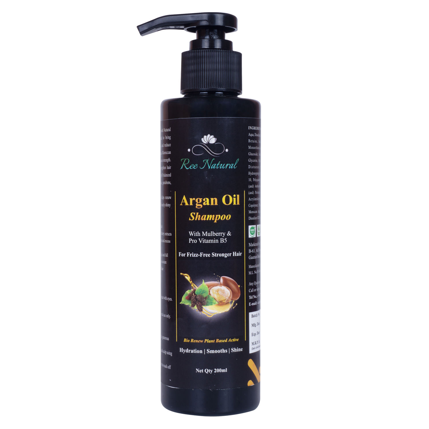 Ree Natural Argan Oil Shampoo with Mulberry and Vitamin B5 (200ml)