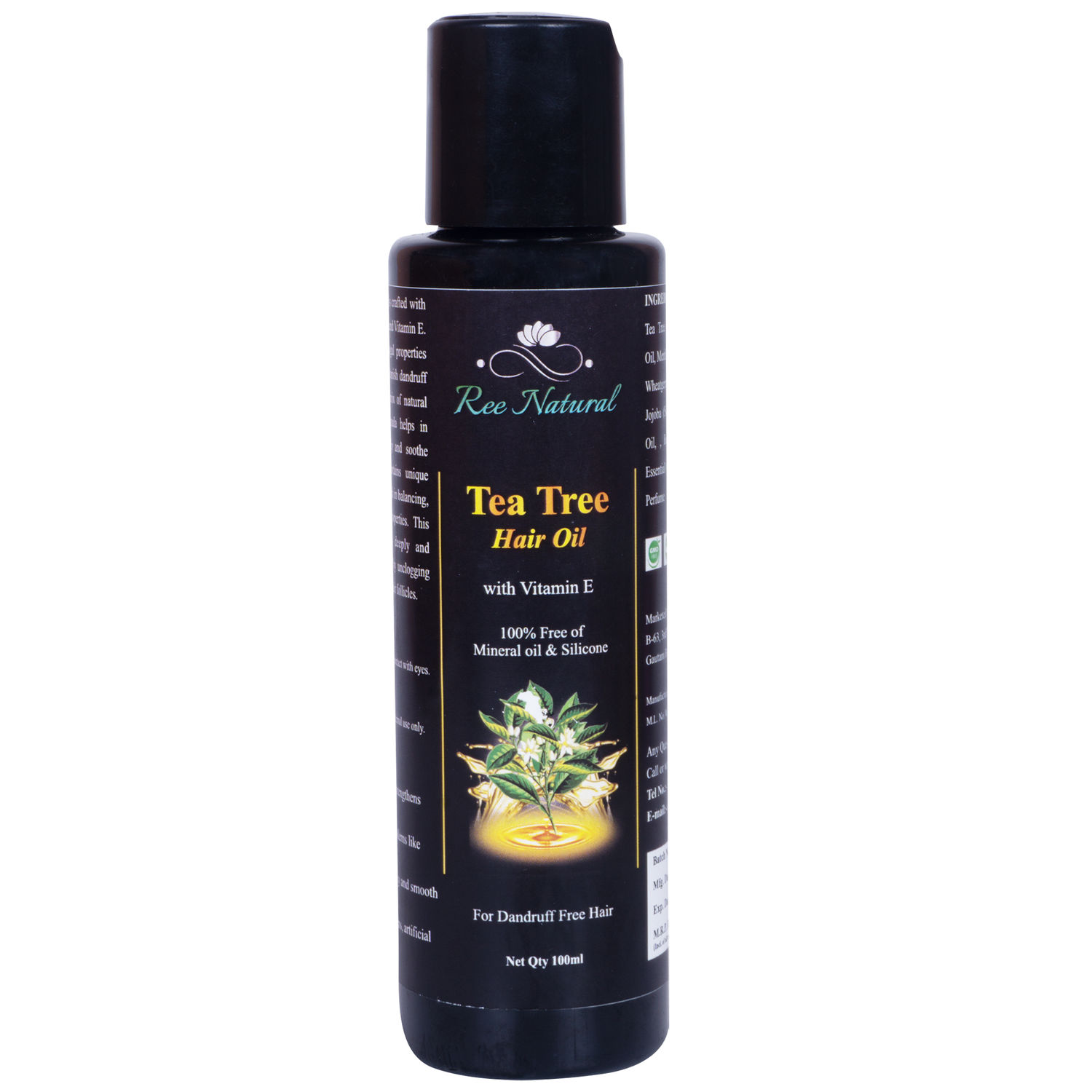 Ree Natural Tea Tree Oil with Vitamin E - Without Mineral Oil
