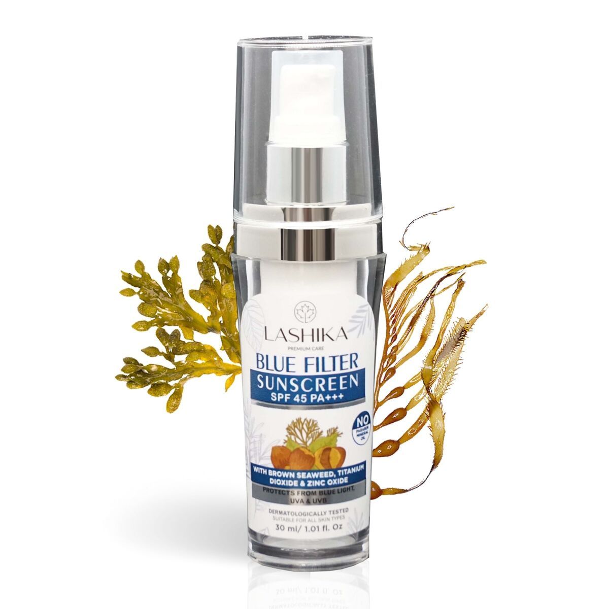 Lashika Blue Filter Sunscreen SPF 45 PA+++ 30 Ml