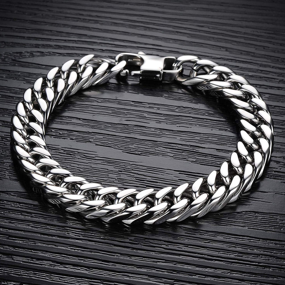 Jewels Galaxy Men Silver-Plated Link Bracelet