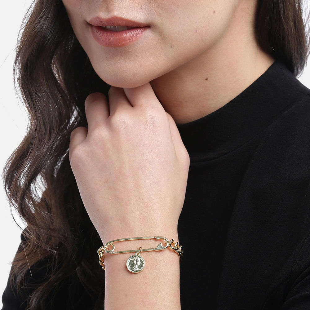 Jewels Galaxy Gold-Plated Link Bracelet