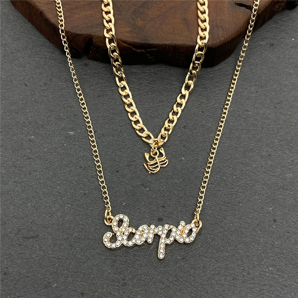 Jewels Galaxy Jewellery For Women Gold Plated Scorpio Layered Necklace