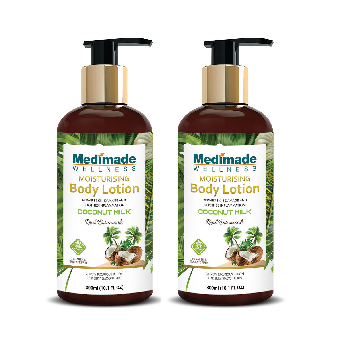 Medimade Coconut Milk Body Lotion - 300 ml X 2 ( Pack of 2 )