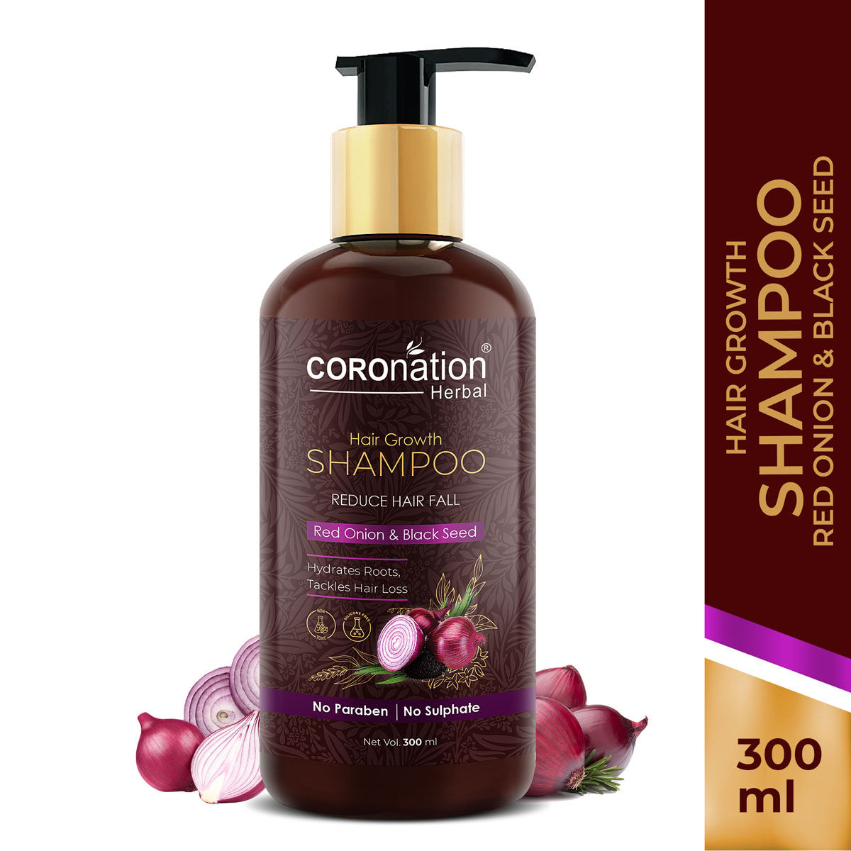 COROnation Herbal Red Onion and Black Seed Hair Growth Shampoo - 300 ml
