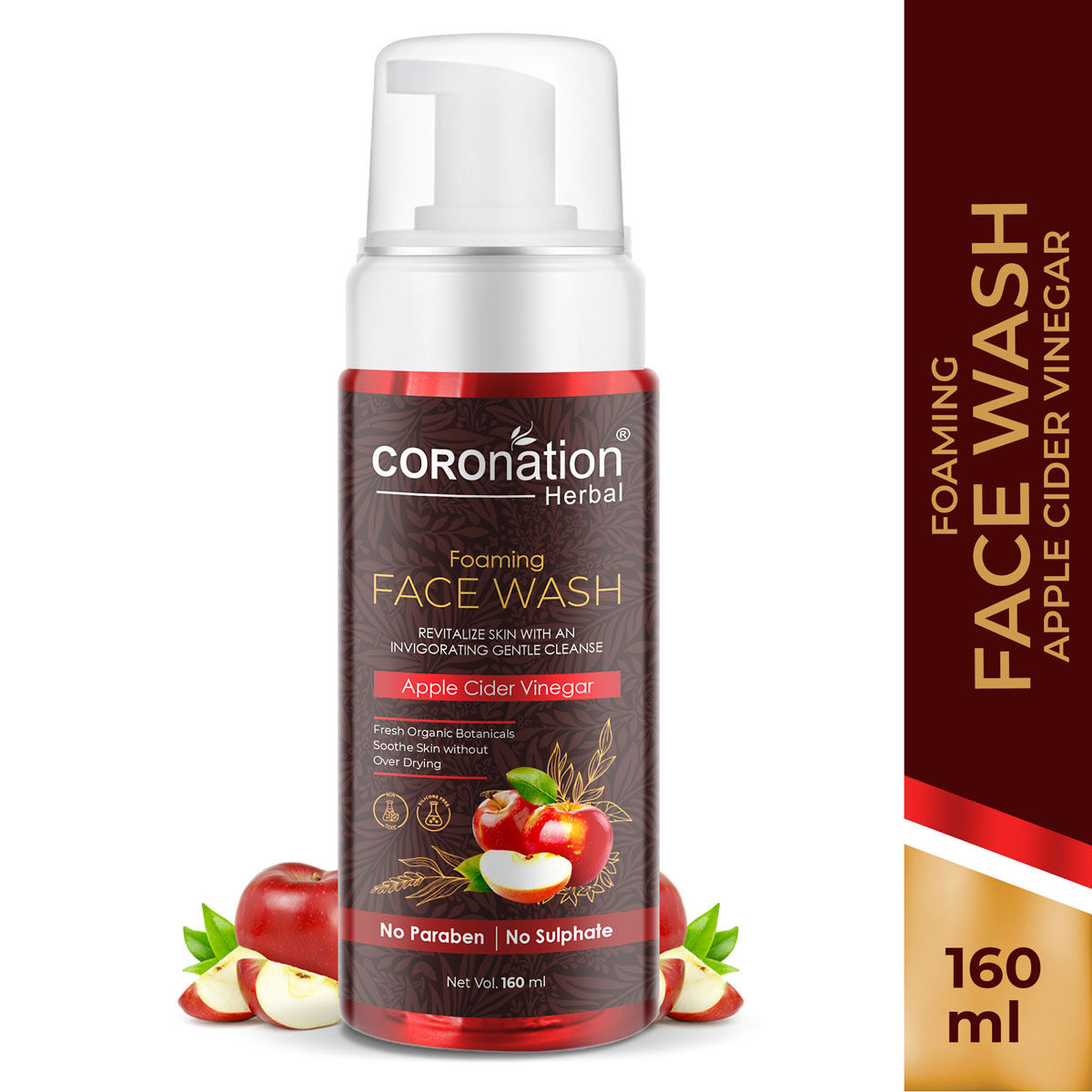 COROnation Herbal Apple Cider Vinegar Foaming Face Wash - 160 ml