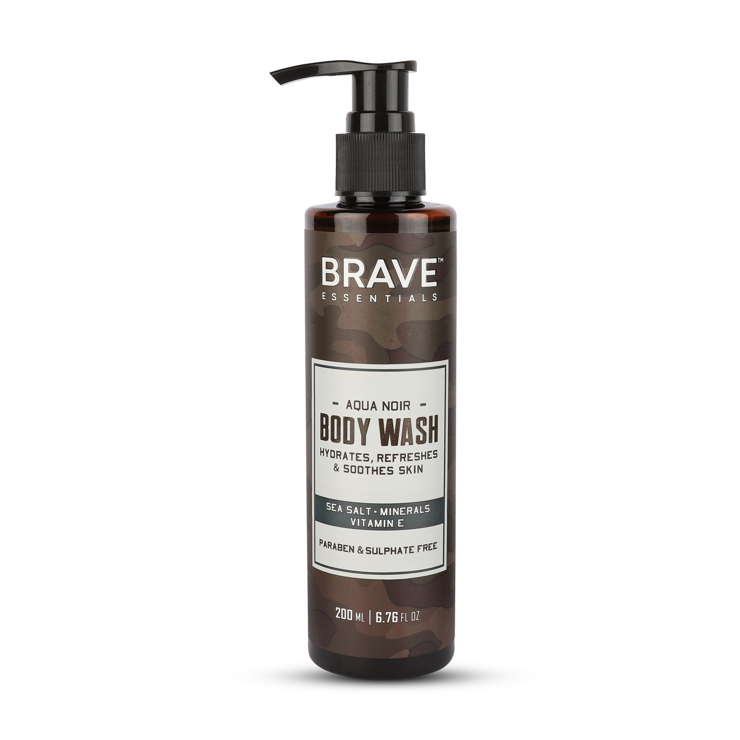 Brave Essentials Aqua Noir Body Wash | 200 ml | Hydrating, Refreshing ...