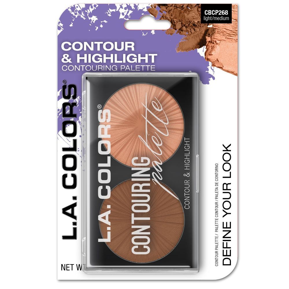 L.A. Colors Contour & Highlight Contouring Palette- Light/Medium