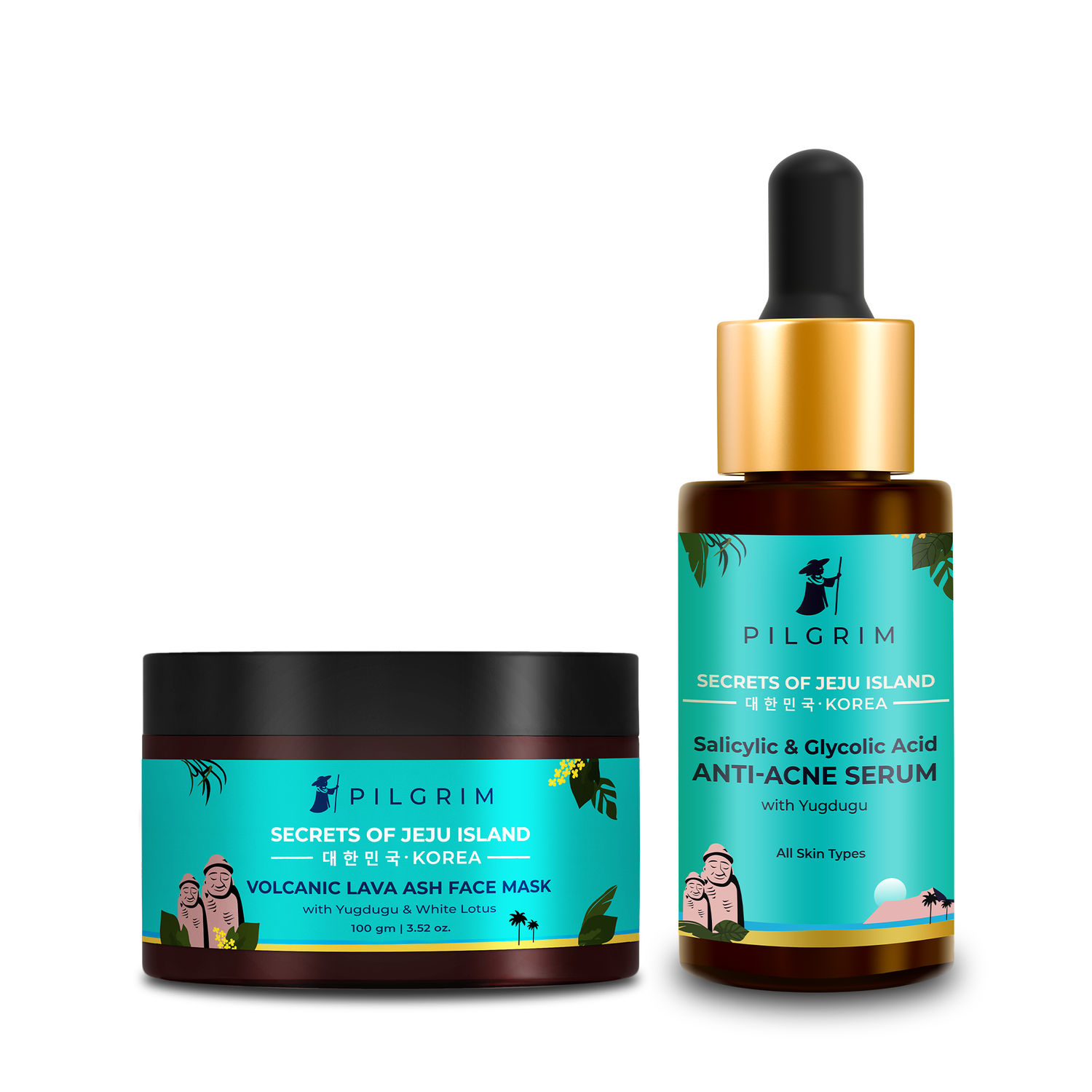 Pilgrim Anti-Acne Glowing Face Bundle | For Acne Marks, Skin ...