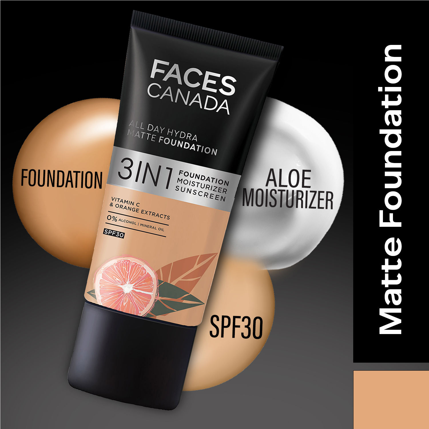 Faces Canada All Day Hydra Matte Foundation I 3 in 1 Matte Foundation ...
