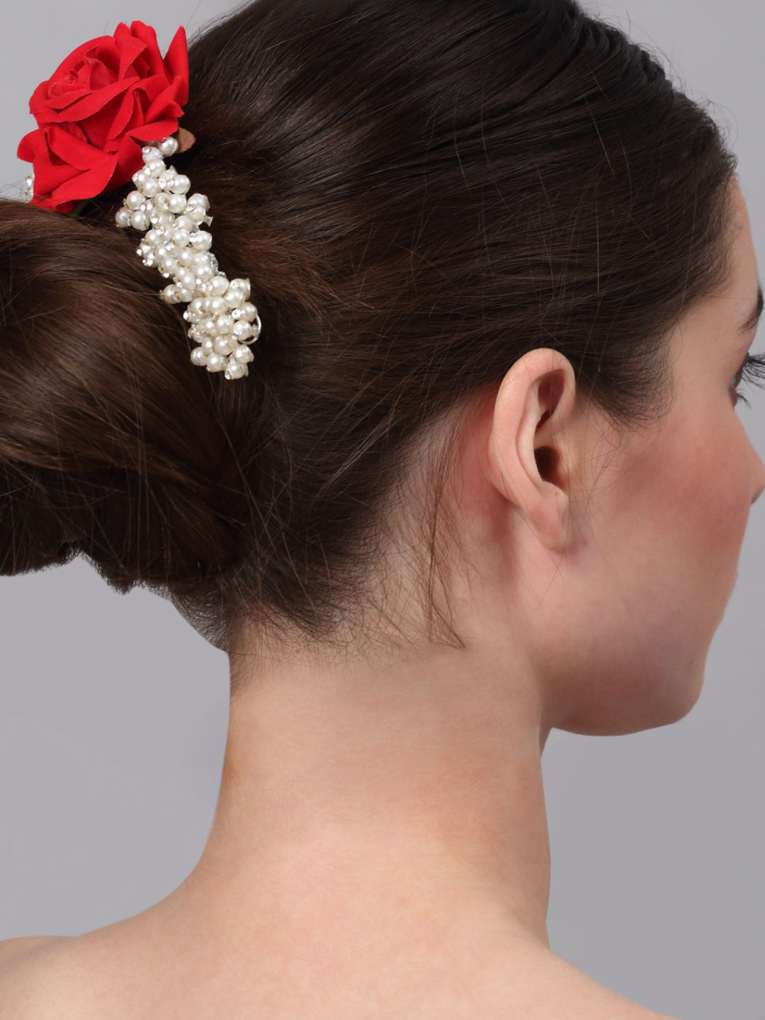 YouBella Women Red & White Hair Accessory Set of