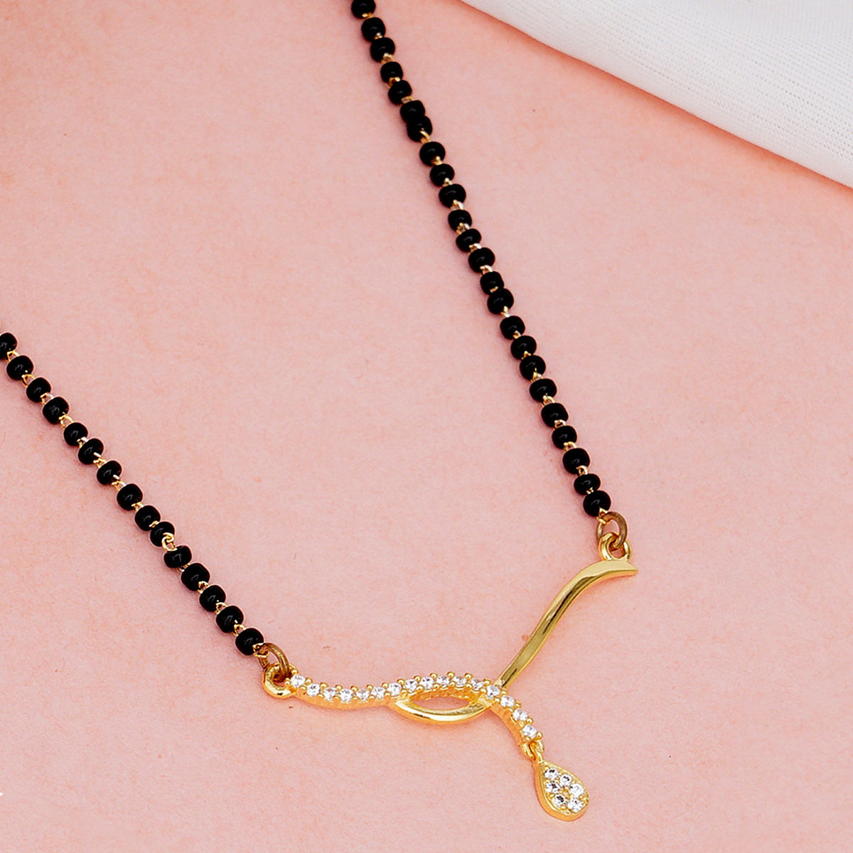 KUNUZ by Karatcart Gold Plated 925 Sterling Silver Tanmaniya Mangalsutra