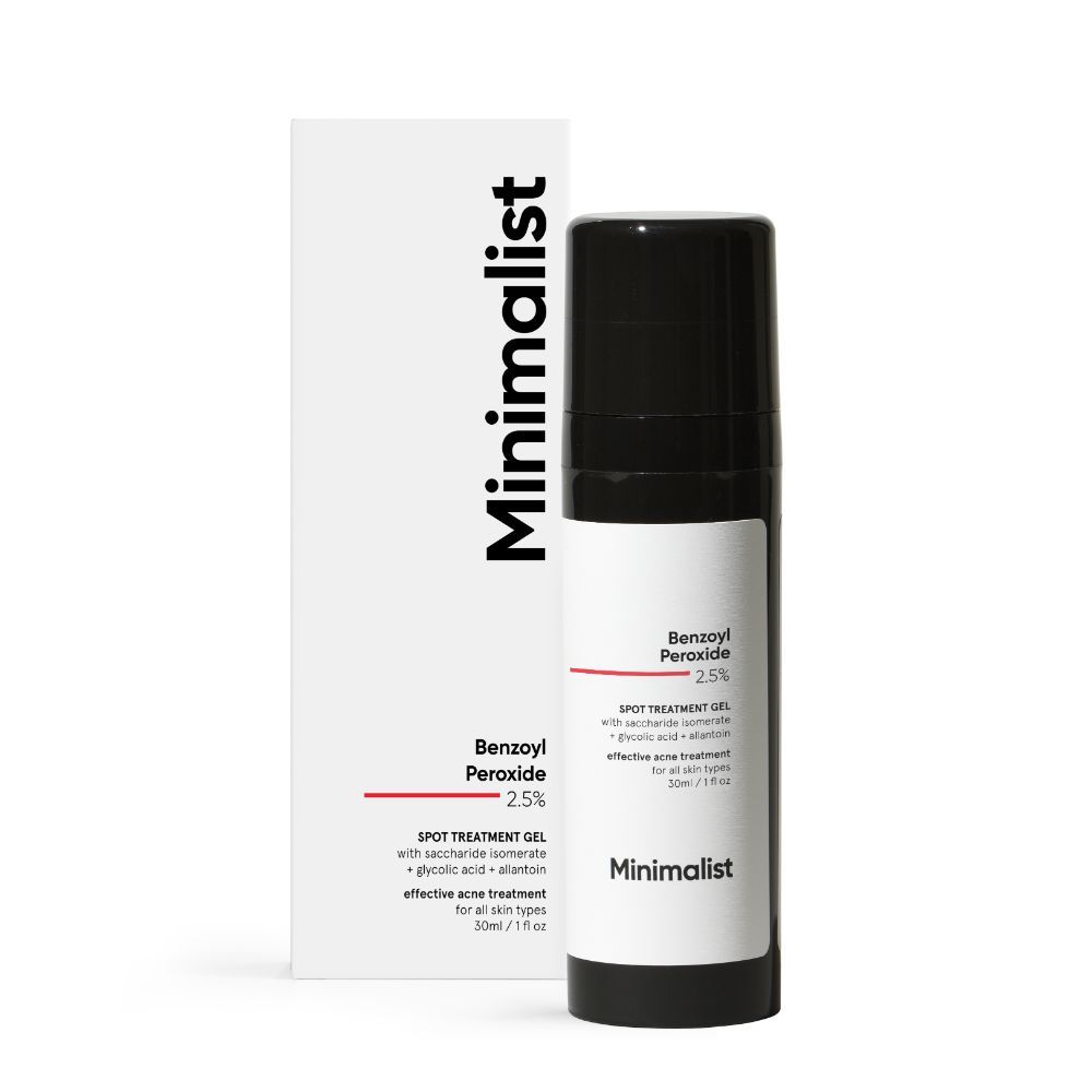 Minimalist BPO Acne Spot Treatment Gel With Benzoyl Peroxide & Glycolic ...