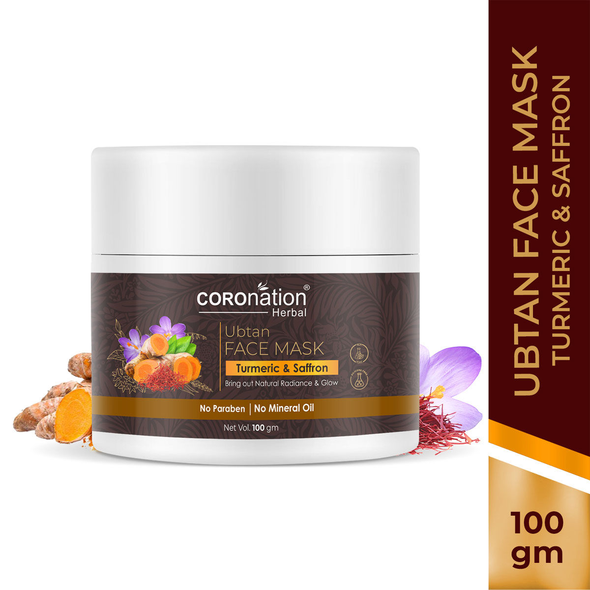 COROnation Herbal Ubtan Face Mask with Turmeric & Saffaron - 100 gm