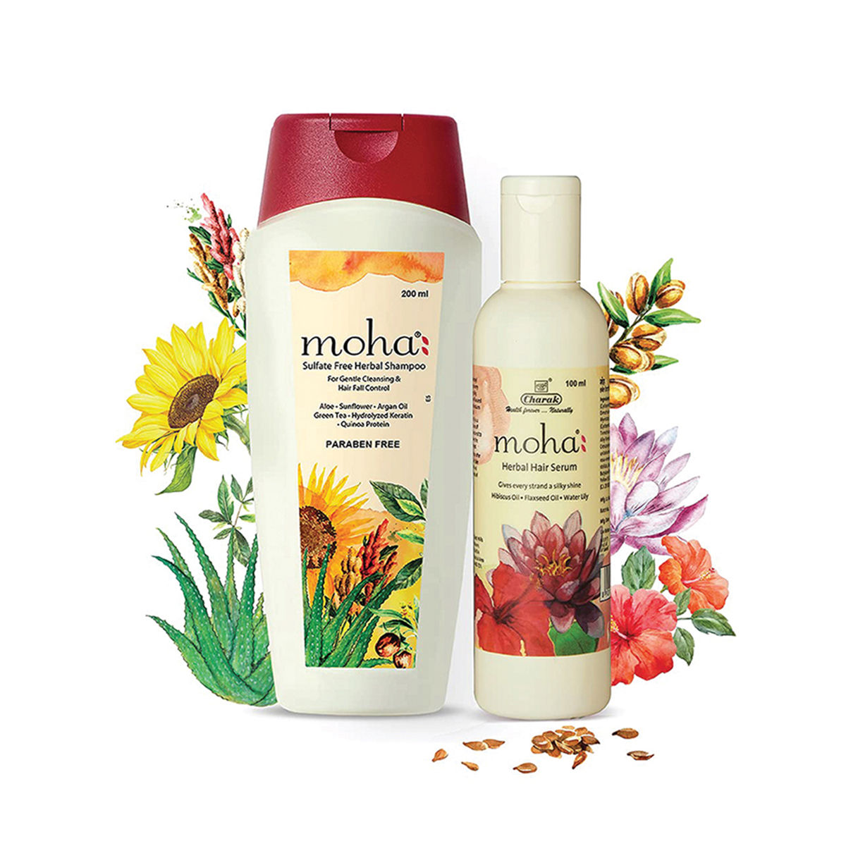 moha: Family Pack: Sulfate-Free Shampoo 200ml & Hair Serum 100ml