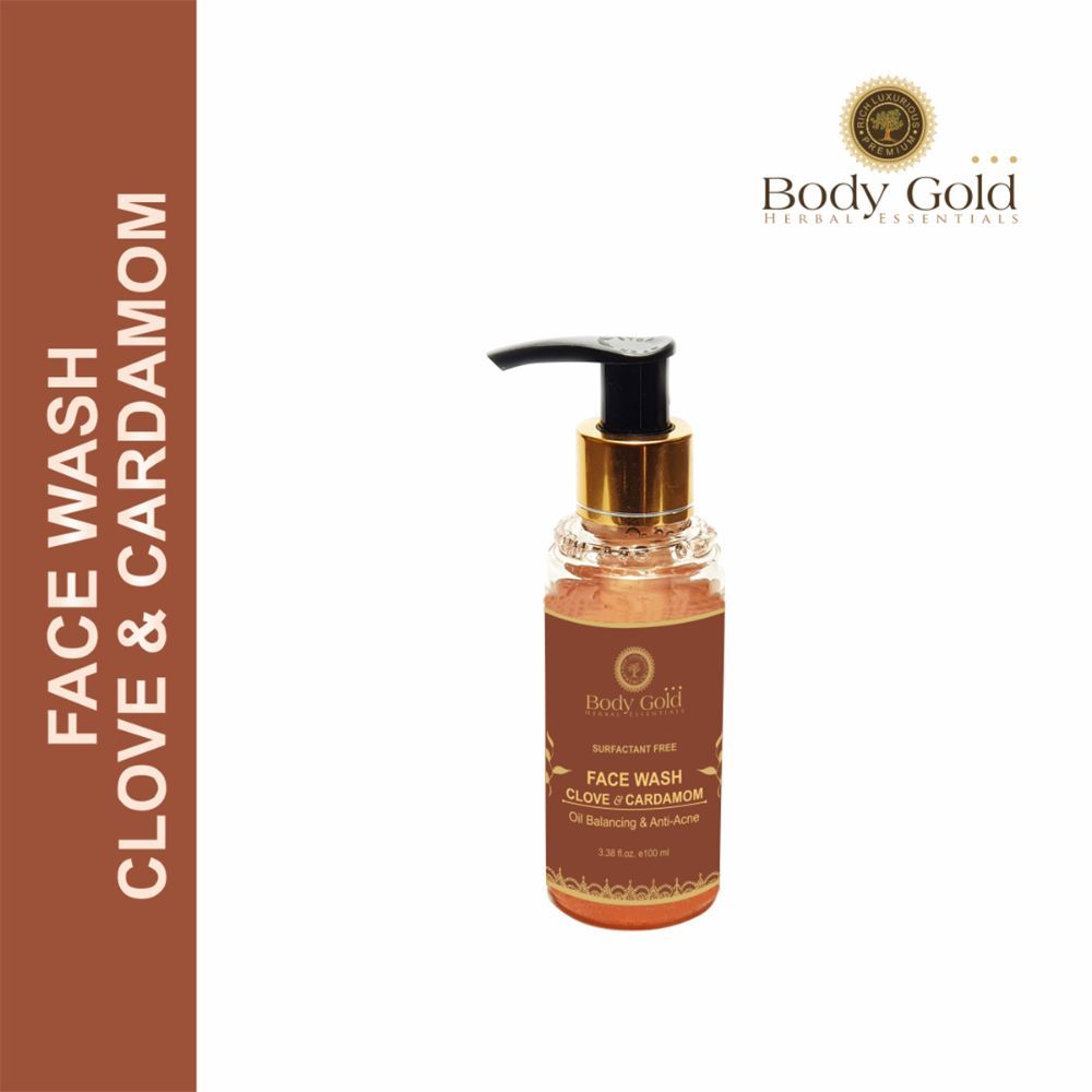 Body Gold Face Wash - Clove & Cardamom For Oily To Normal Skin Protects ...