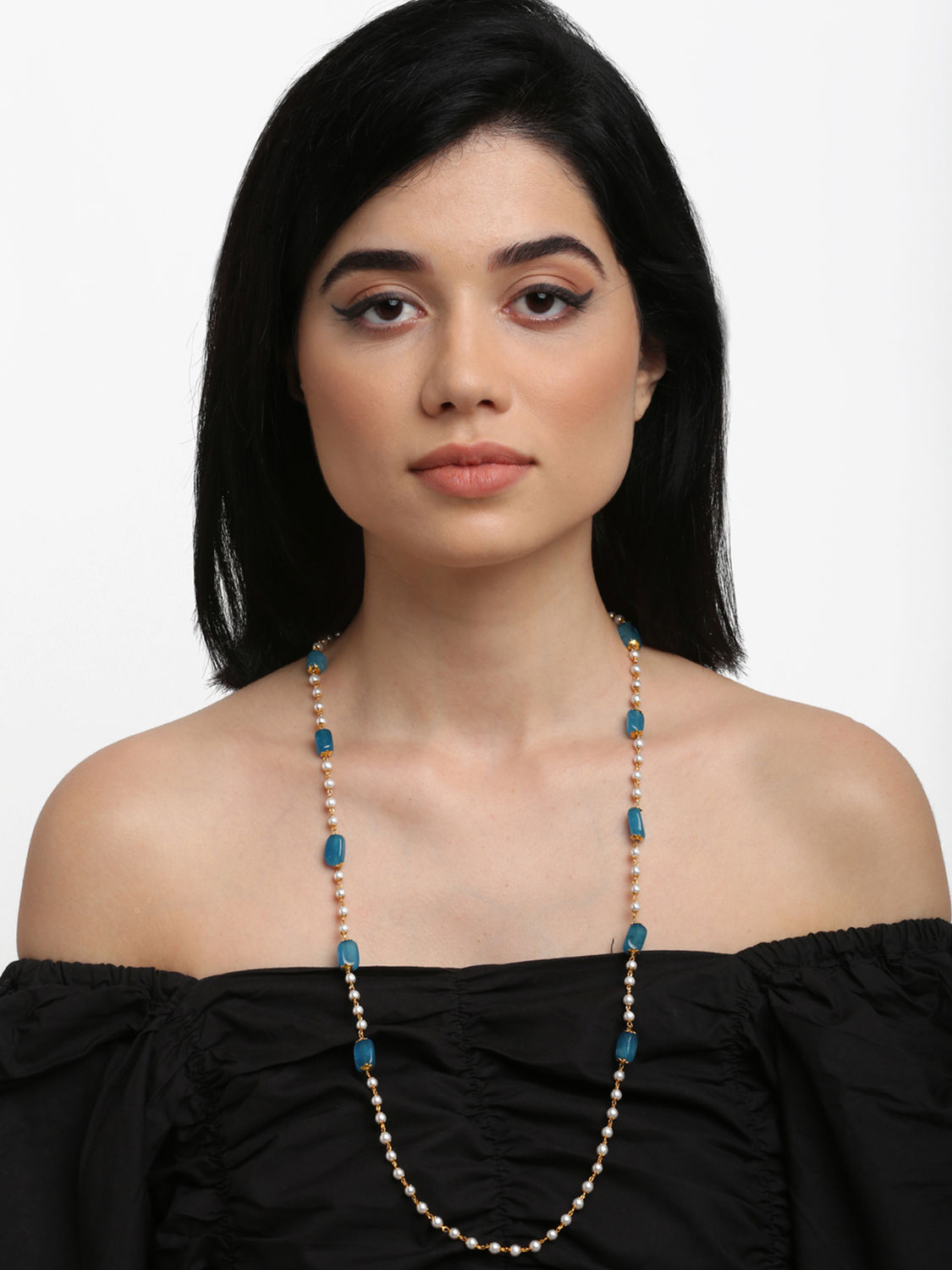 Ruby Raang Stone And Gold Mask Chain - A404-98