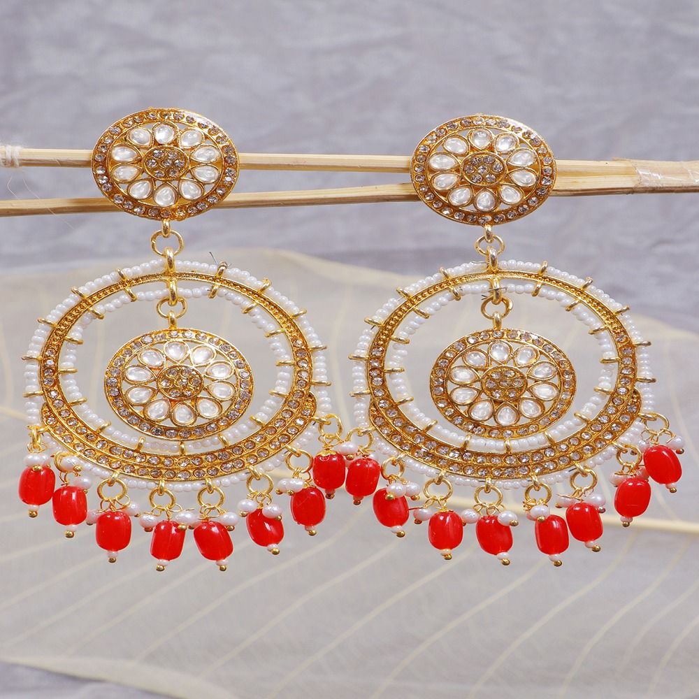 Crunchy Fashion Crunchy Fashion Gold-Plated Red Perals Marvelous ...