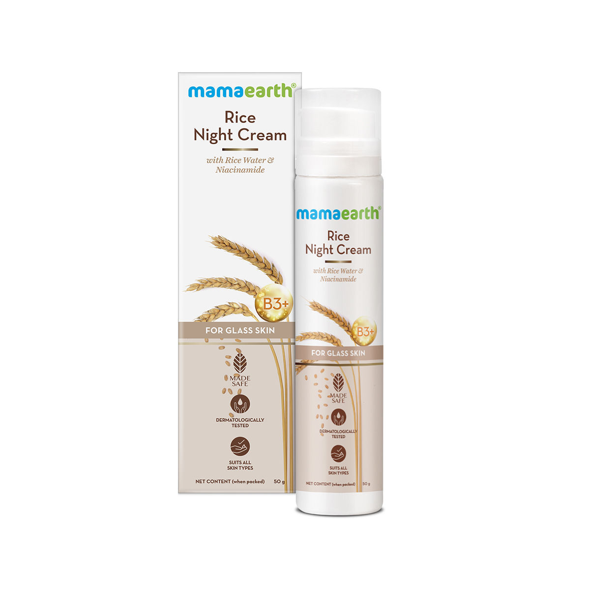 Mamaearth Rice Night Cream, for Clear Skin With Rice Water ...
