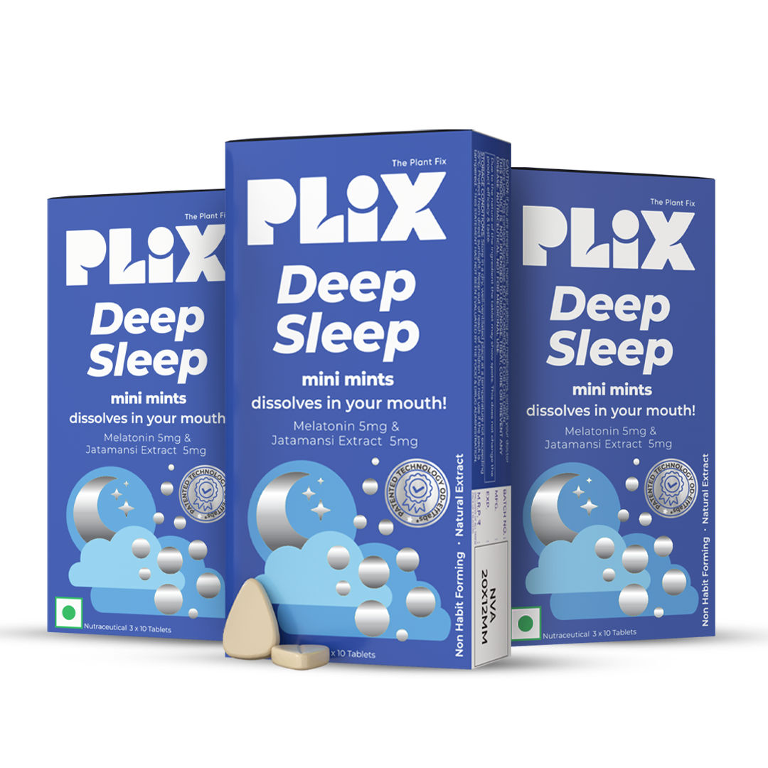 PLIX Deep Sleep 30 Mini Mints, Pack of 3| Mouth Dissolving Effervescent ...