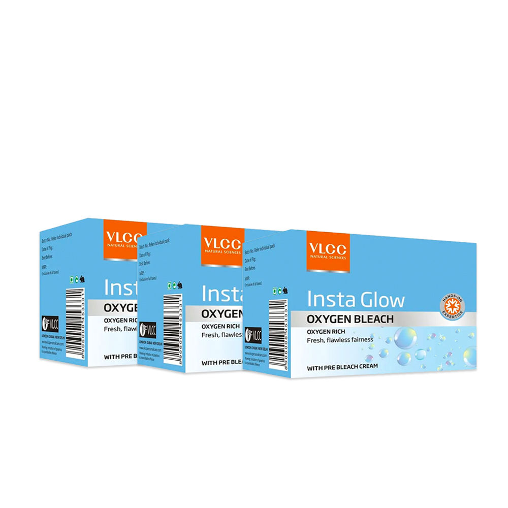 VLCC Insta Glow Oxy Bleach Pack (25.7 g) - Pack of 3