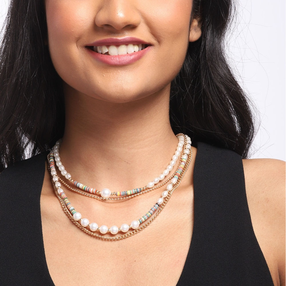 Blueberry Blueberry Multicoloured Gold-Plated Handcrafted Layered ...