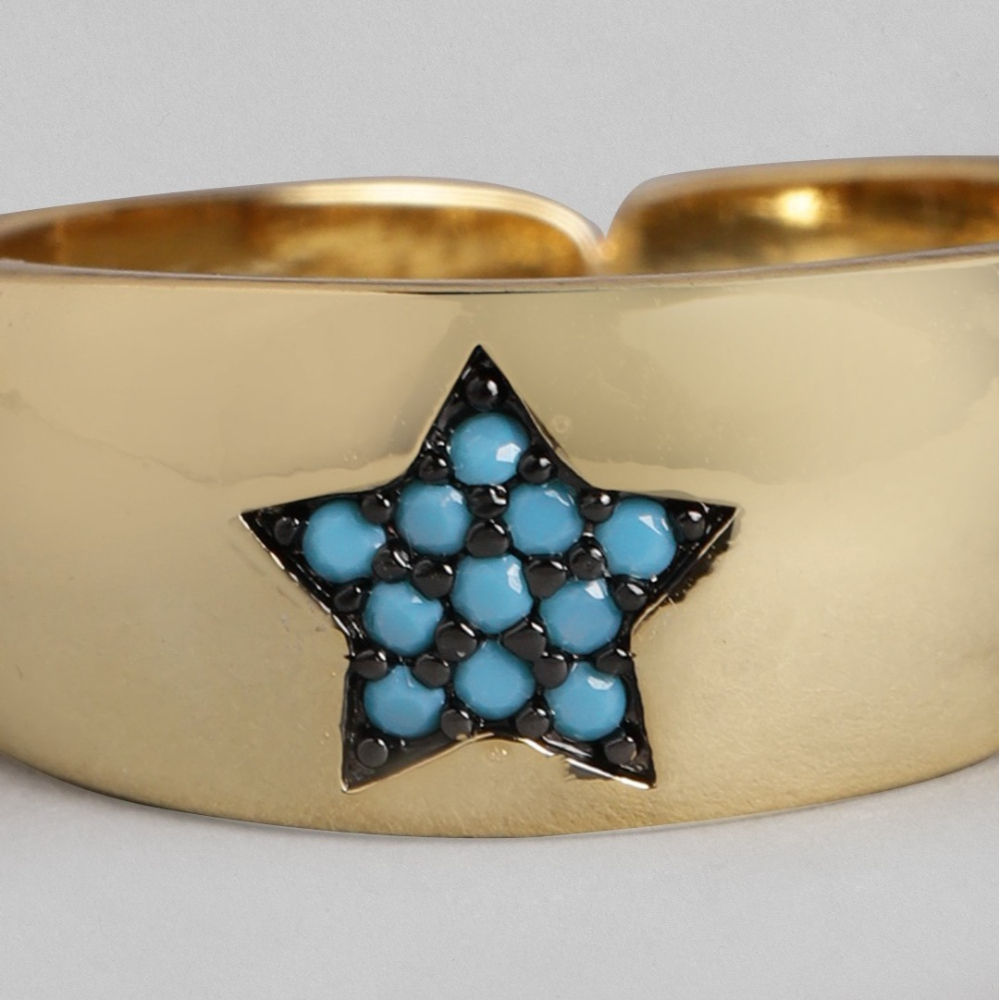 Blueberry Blueberry Gold Plated Star Detailing Ring