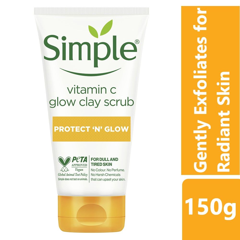 Simple Protect N Glow Vitamin C Glow Clay Scrub, 150g