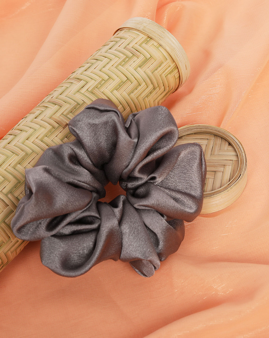 XL Satin Scrunchie in Slate Grey