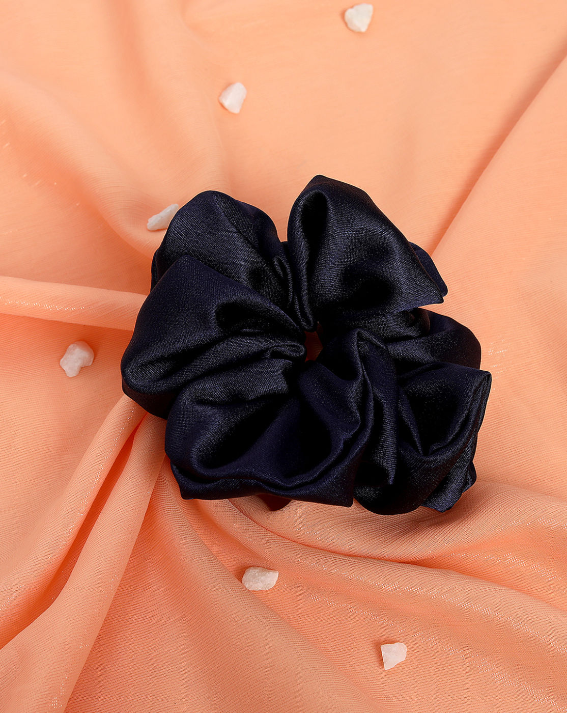 XL Satin Scrunchie in Navy Blue