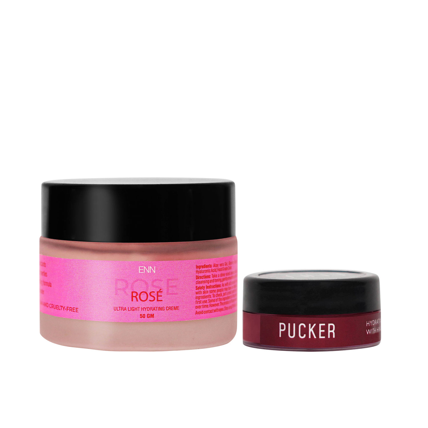 ENN Pucker lip balm mini & Rose Ultra Light Hydrating Creme combo kit