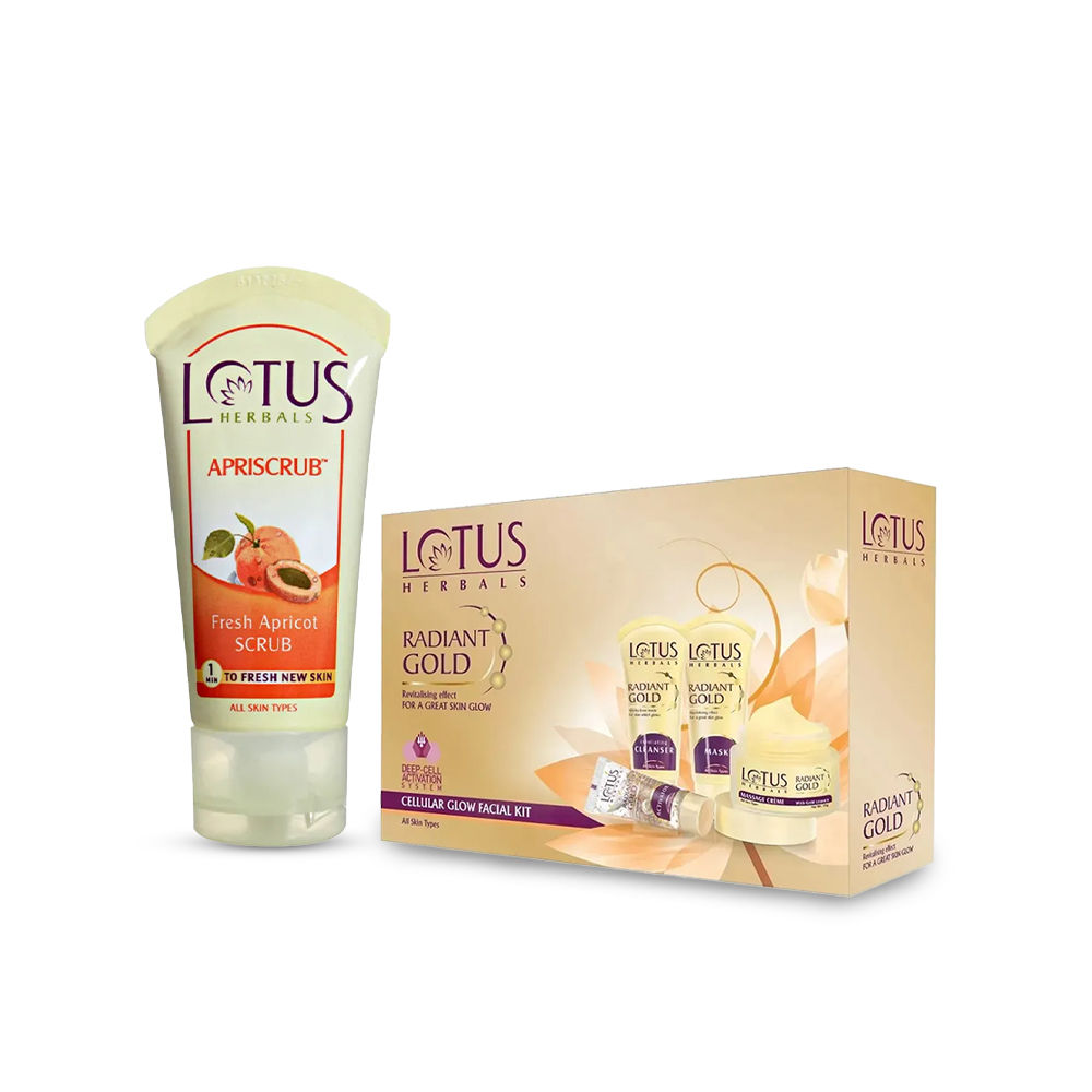 Lotus Herbals Radiant Gold Cellular Glow Facial Kit 4 In 1 With 24k