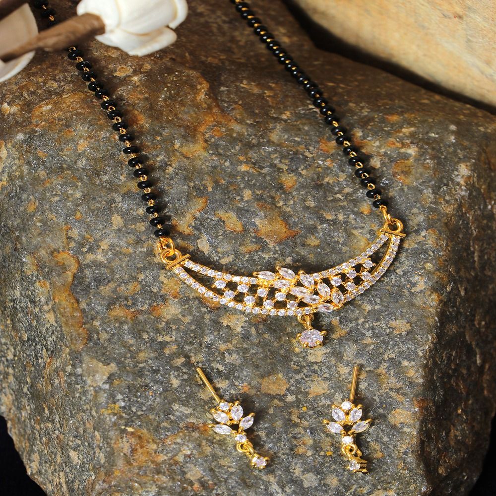 Crunchy Fashion Gold-Plated American Diamond Studded Multilayer ...