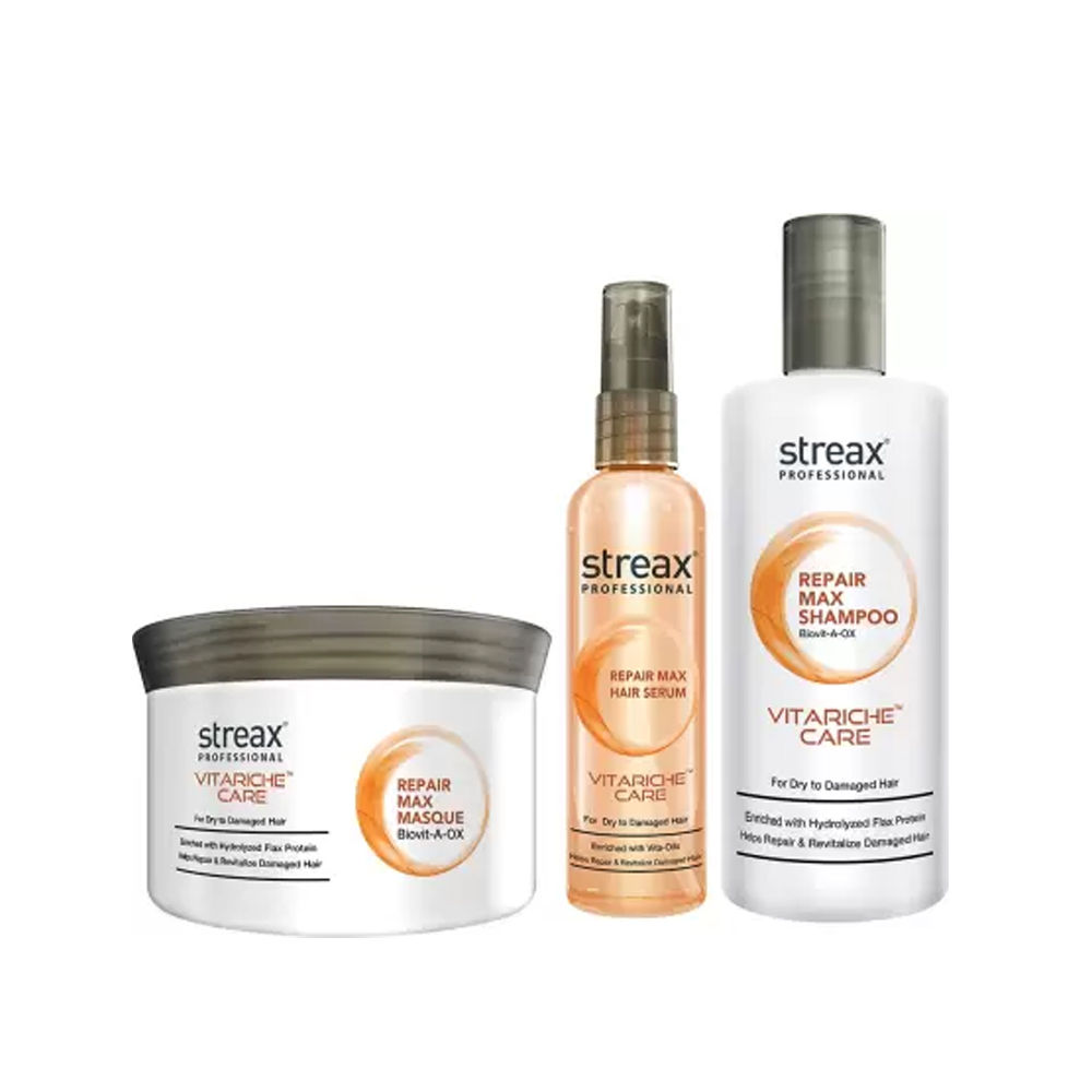Streax Professional Vitariche Care Repair Max Complete Hair Care Combo
