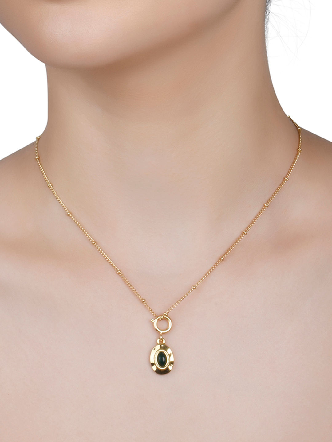 Lilly & Sparkle Gold Toned Chain With 5 Changeable Heart, Sun, Oval ...