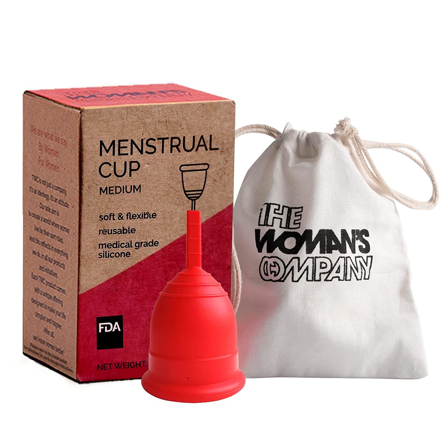 The Woman's Company Reusable Menstrual Cup for Women- Medium Size with ...